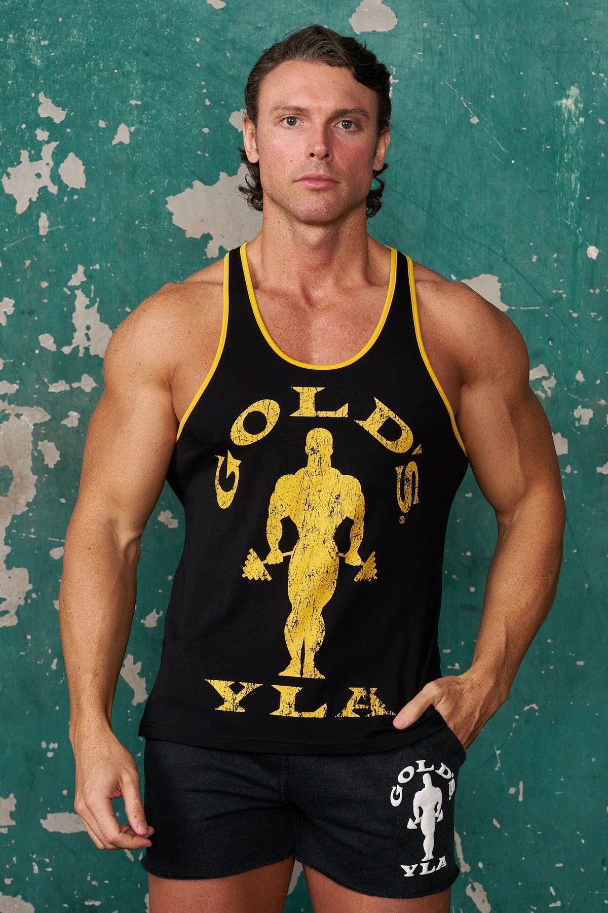 3014 - Golds Gym Classic stringer BLACK YELLOW — Ropafitgt